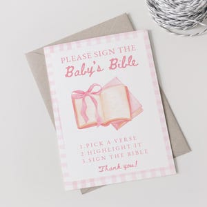 Sign Baby's Bible Christian Baby Shower Activity Religious Mom ...