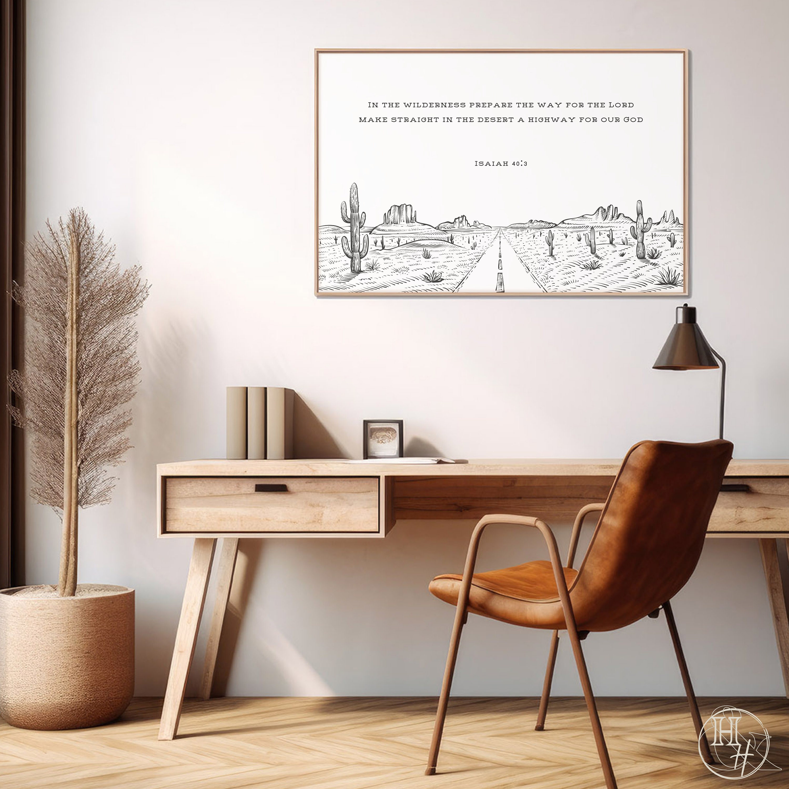 Desert Landscape Bible Verse Print Present for Home, Modern Christian ...