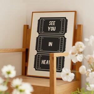 Retro Christian Wall Art Vintage Ticket to Heaven Print Aesthetic Bible ...