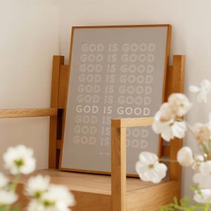 Minimalist Christian Wall Art God is Good All the Time Modern Bible ...