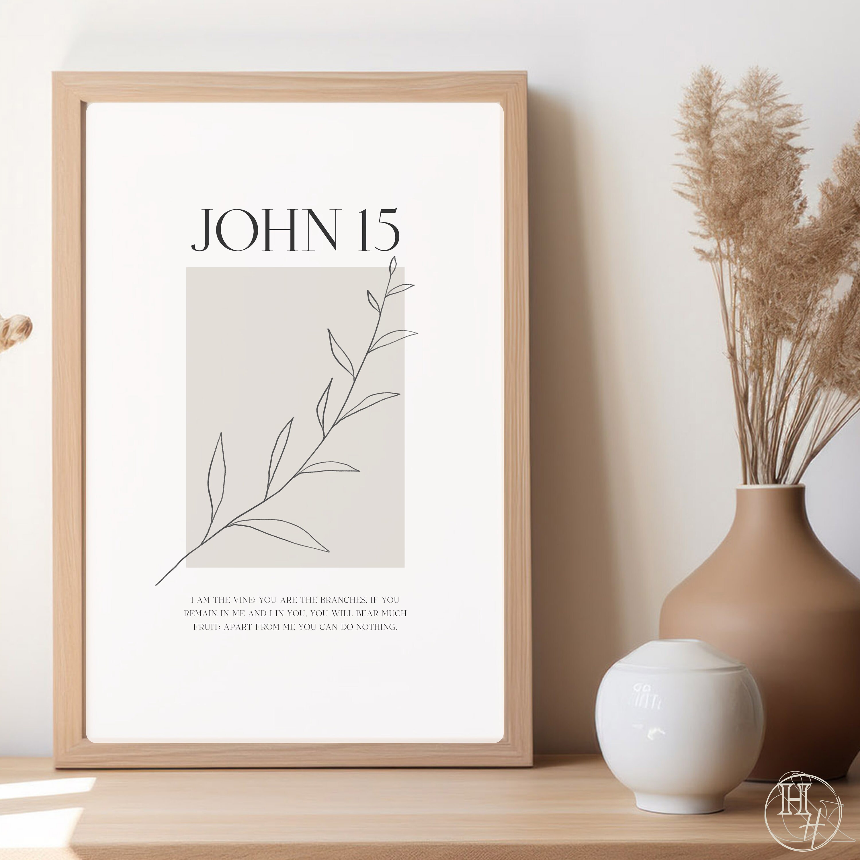 Set of 4 Bible Verse Prints, Modern Scripture Art, Botanical Bible ...