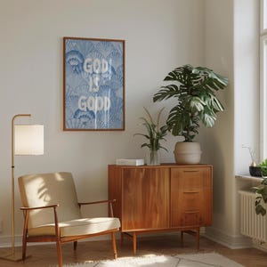 God is Good Wall Art Blue and White Maximalist Art Coastal Gospel ...