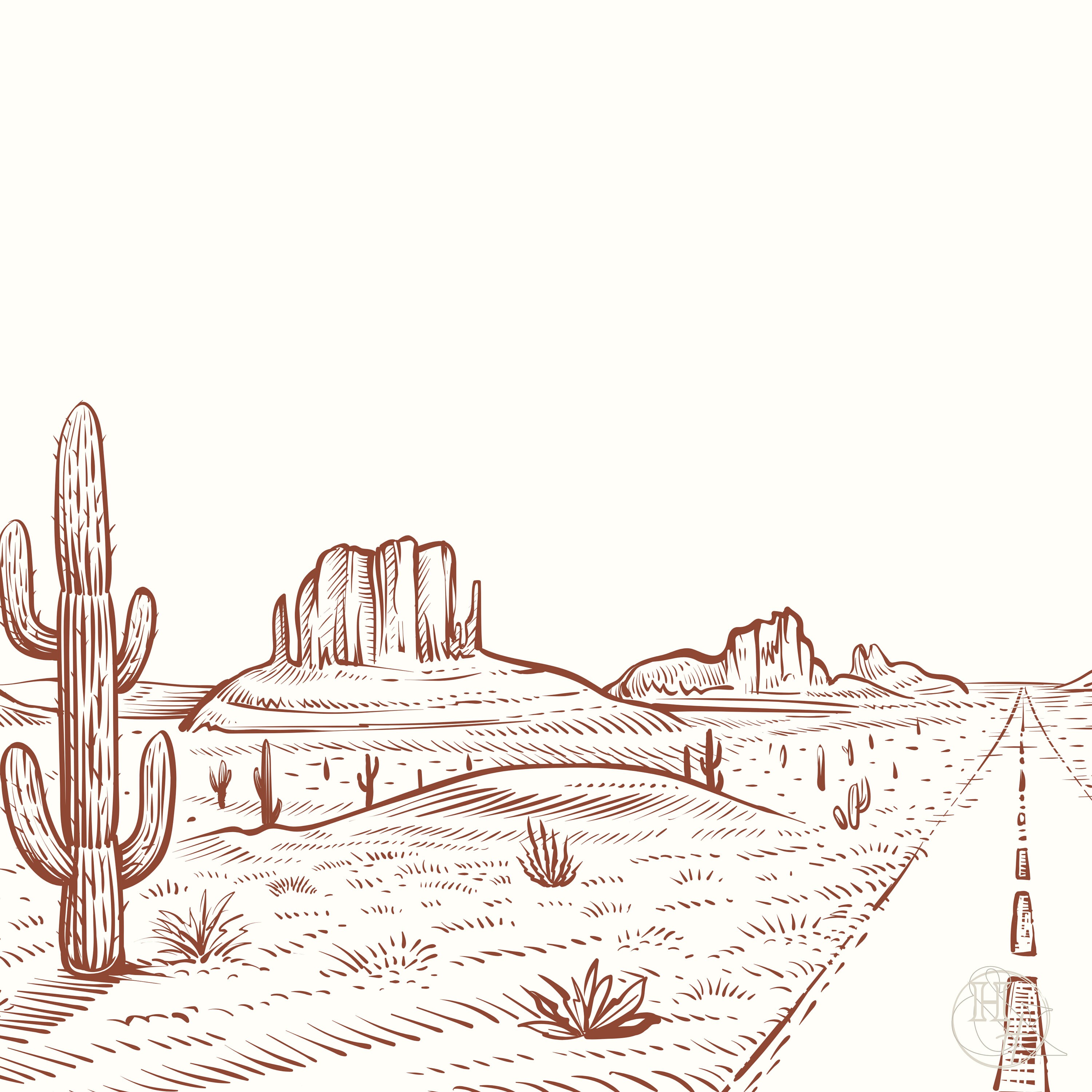 Wild West Bible Verse Print, Desert Highway Christian Line Art for ...