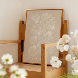 Neutral Beachy Modern Christian Wall Art, Trendy Seashell Poster ...