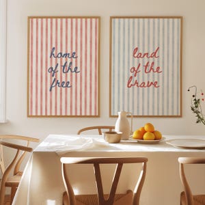 Home of the Free Land of the Brave Fourth of July Wall Art Set of Two ...