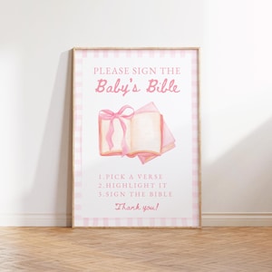 Sign Baby's Bible Christian Baby Shower Activity Religious Mom ...