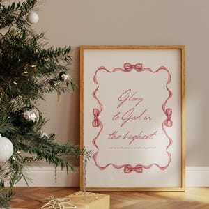 Glory to God in the Highest Coquette Christian Poster Trendy Bow Wall ...