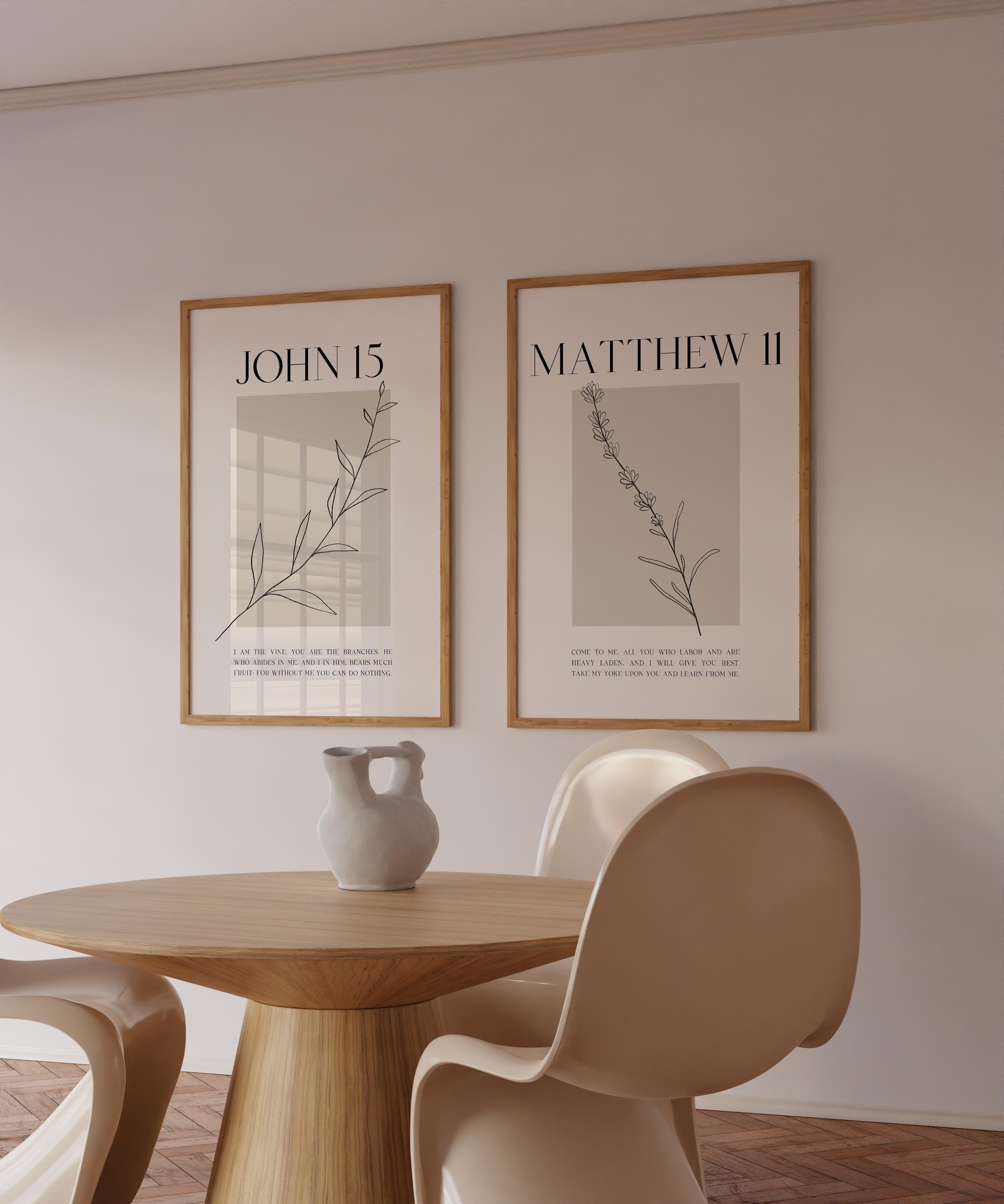 Minimalist Christian Poster Set of Four Gallery Wall Modern Bible Verse ...