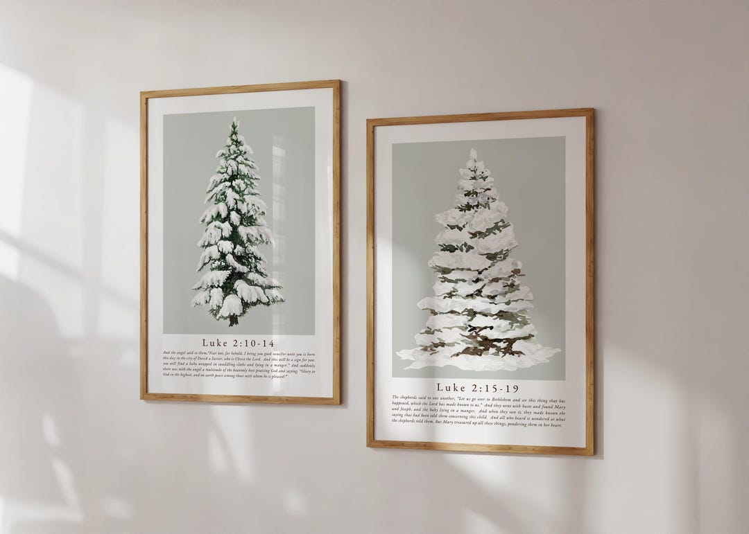 Christmas Wall Art Set of 2 Modern Christian Holiday Poster Christmas ...