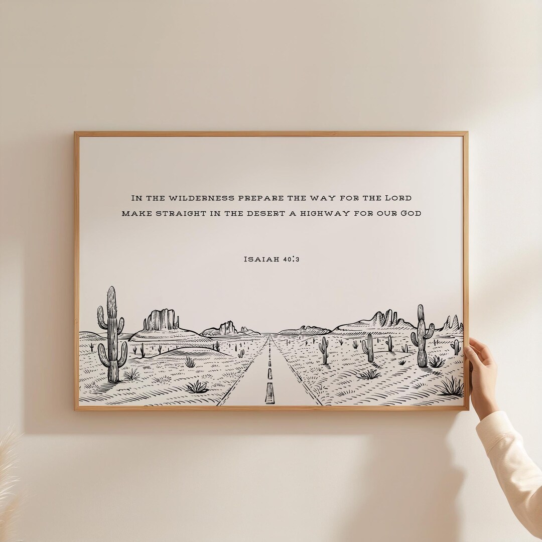 Desert Landscape Bible Verse Print Present for Home, Modern Christian ...