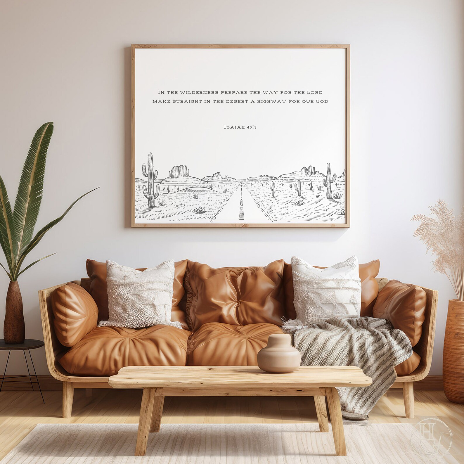 Desert Landscape Bible Verse Print Present for Home, Modern Christian ...