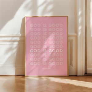 Pink Bible Verse Print Aesthetic Christian Girl Room Decor Trendy Jesus ...