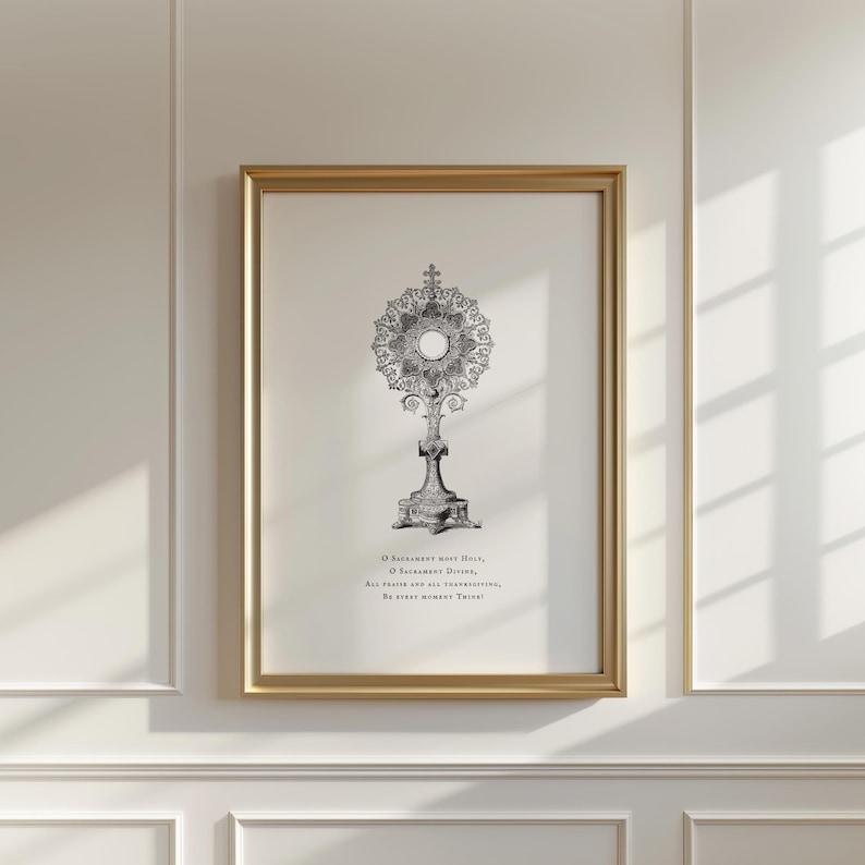 Vintage Monstrance Wall Art - Traditional Catholic Eucharist Artwork ...