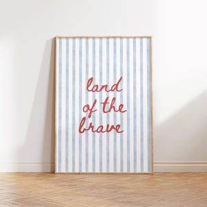 Home of the Free Land of the Brave Fourth of July Wall Art Set of Two ...