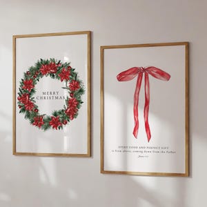 Modern Christian Christmas Gallery Wall Set of 6 Bible Verse Holiday ...