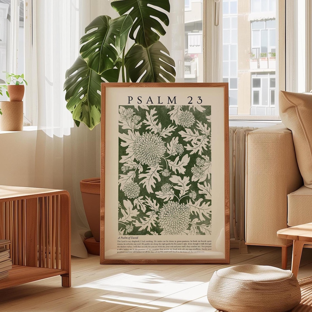 Green Scripture Flower Market Print Minimalist Floral Christian Poster ...