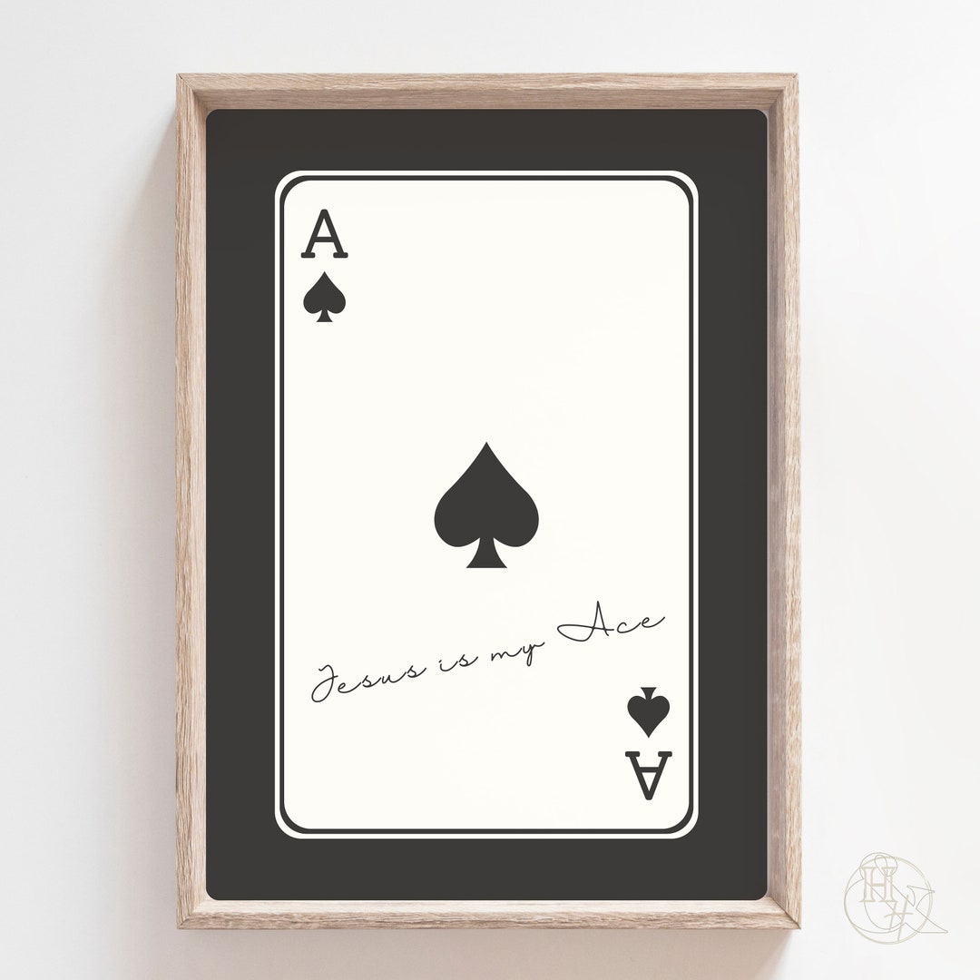 Christian Playing Card Poster Apartment Decor, Jesus Printable Wall Art ...