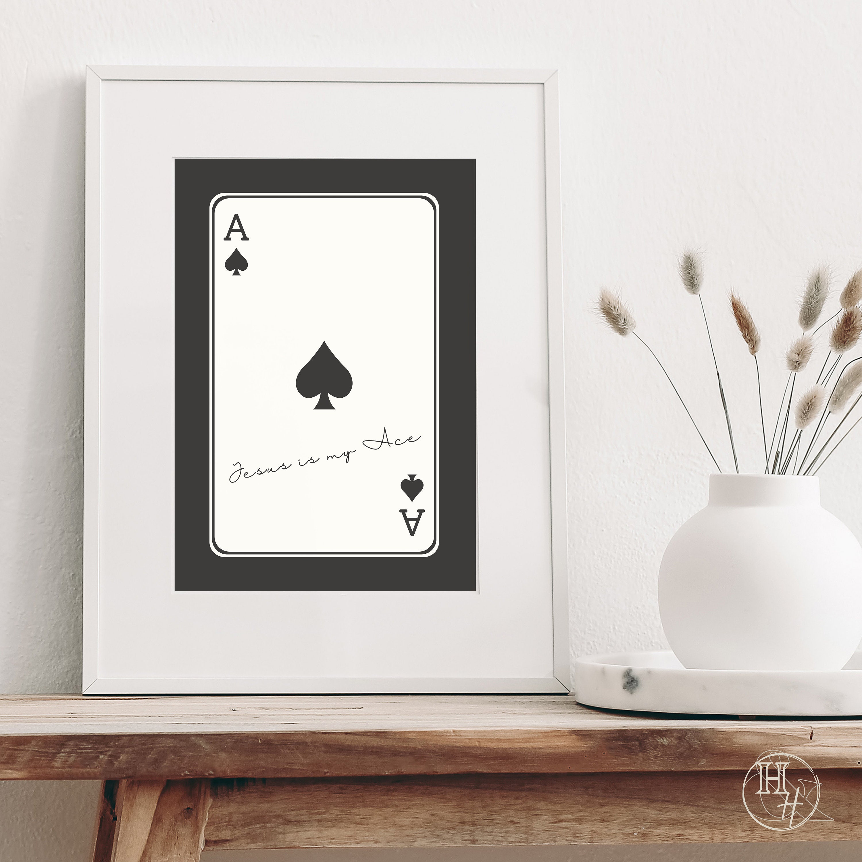 Christian Playing Card Poster Apartment Decor, Jesus Printable Wall Art ...