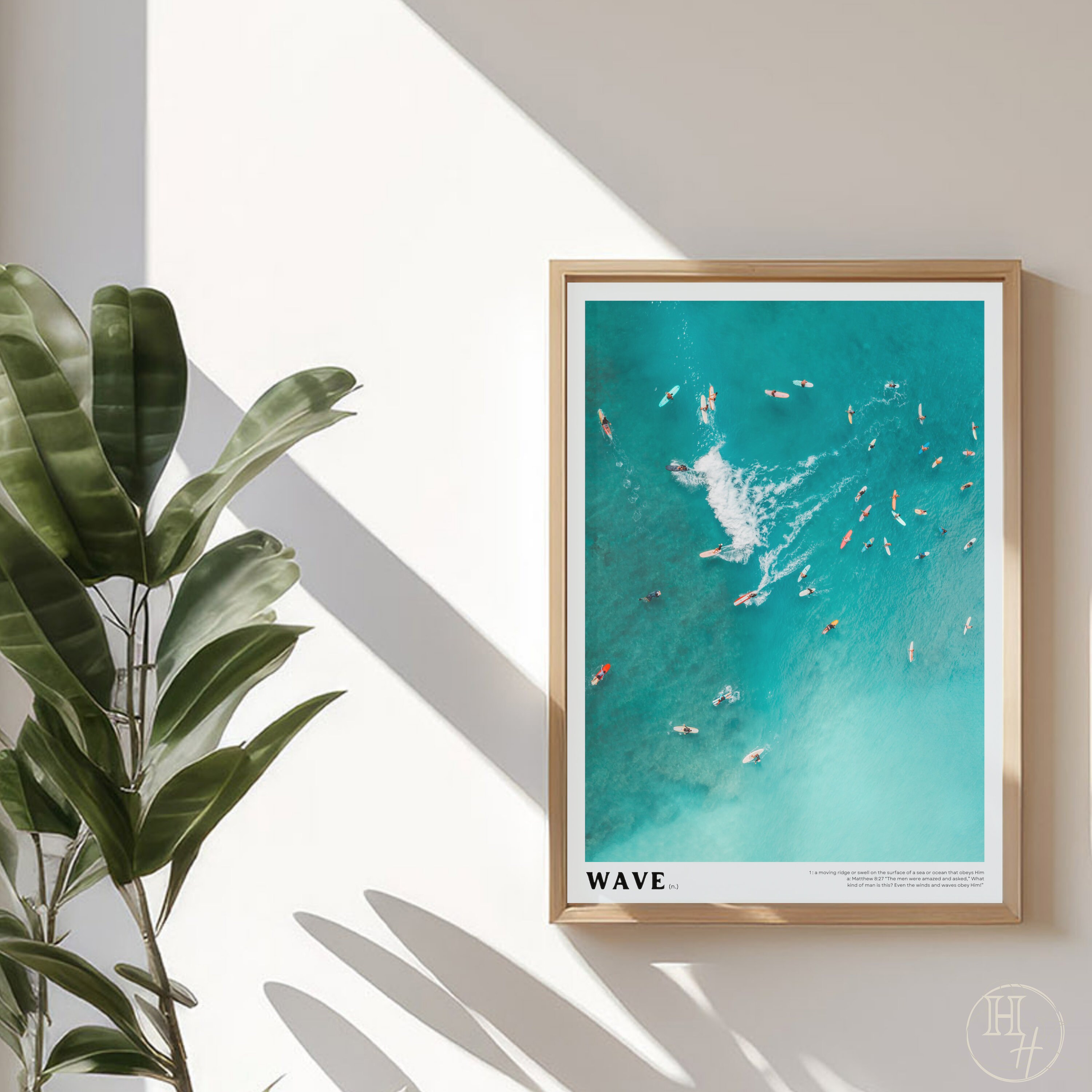 Christian Waves Poster Beach Home, Surfing Wall Art Dorm Room, Ocean ...