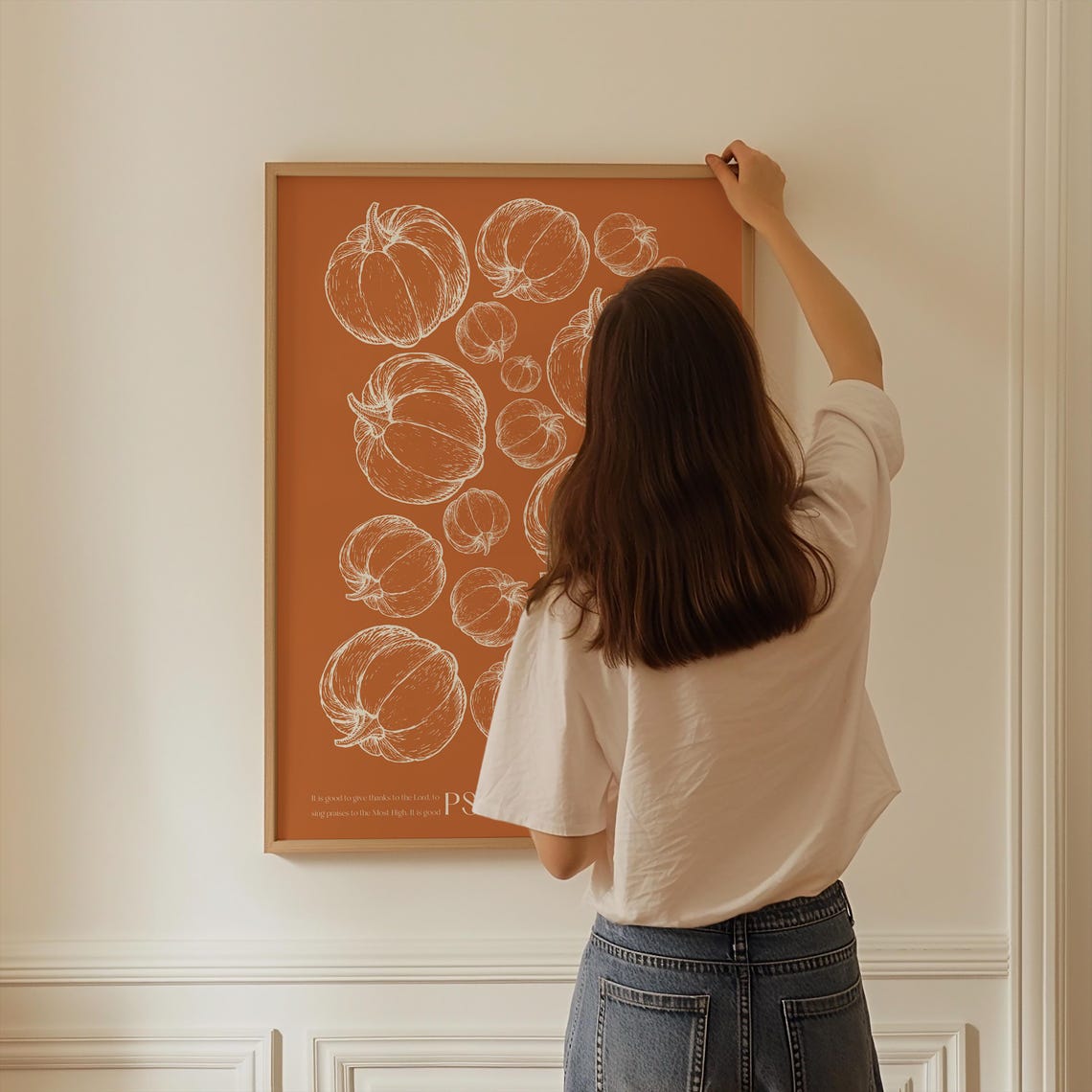 Modern Fall Christian Print Autumn Home Decor Pumpkin Wall Art Biblical ...