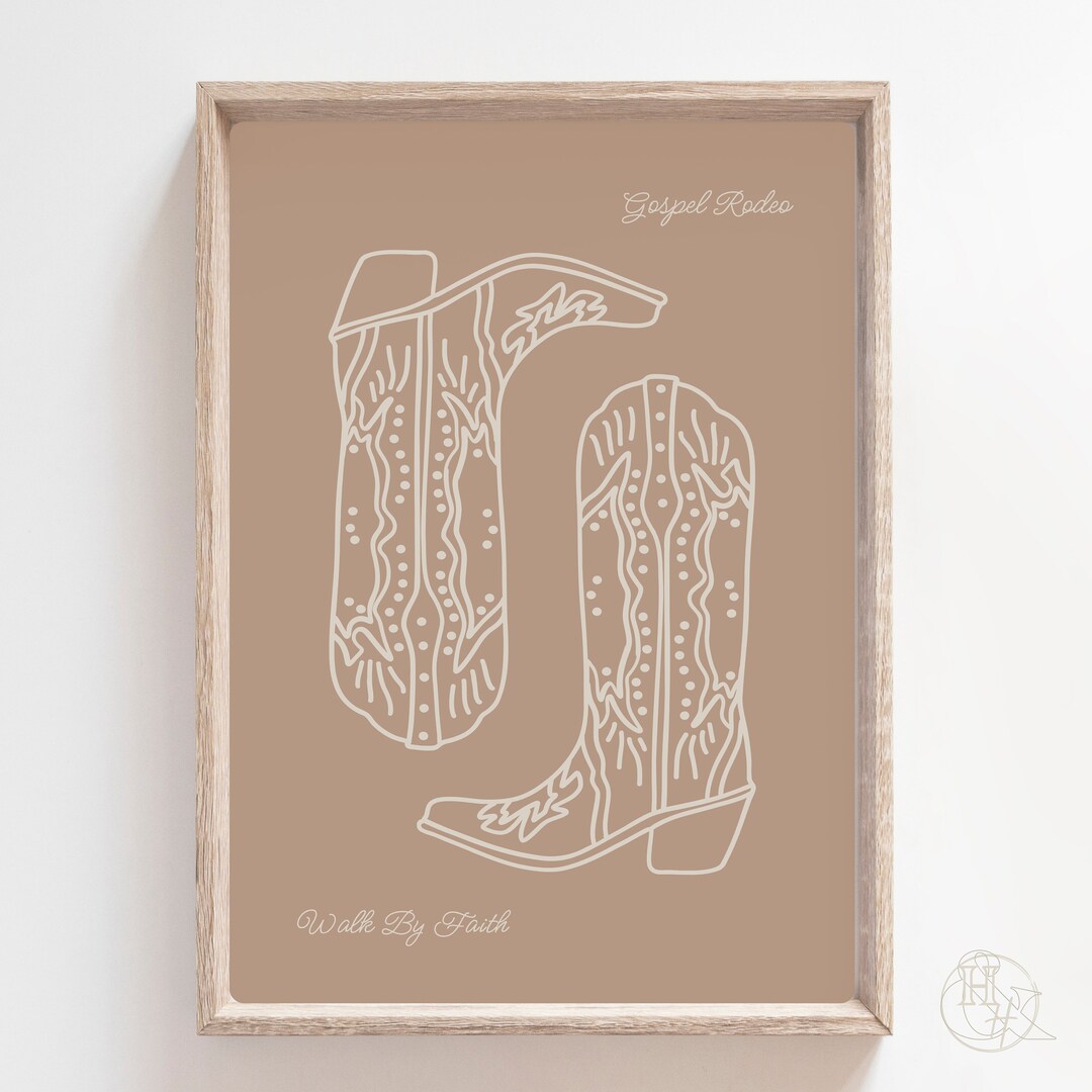 Christian Cowgirl Boot Poster, Modern Western Home Decor, Wild West ...