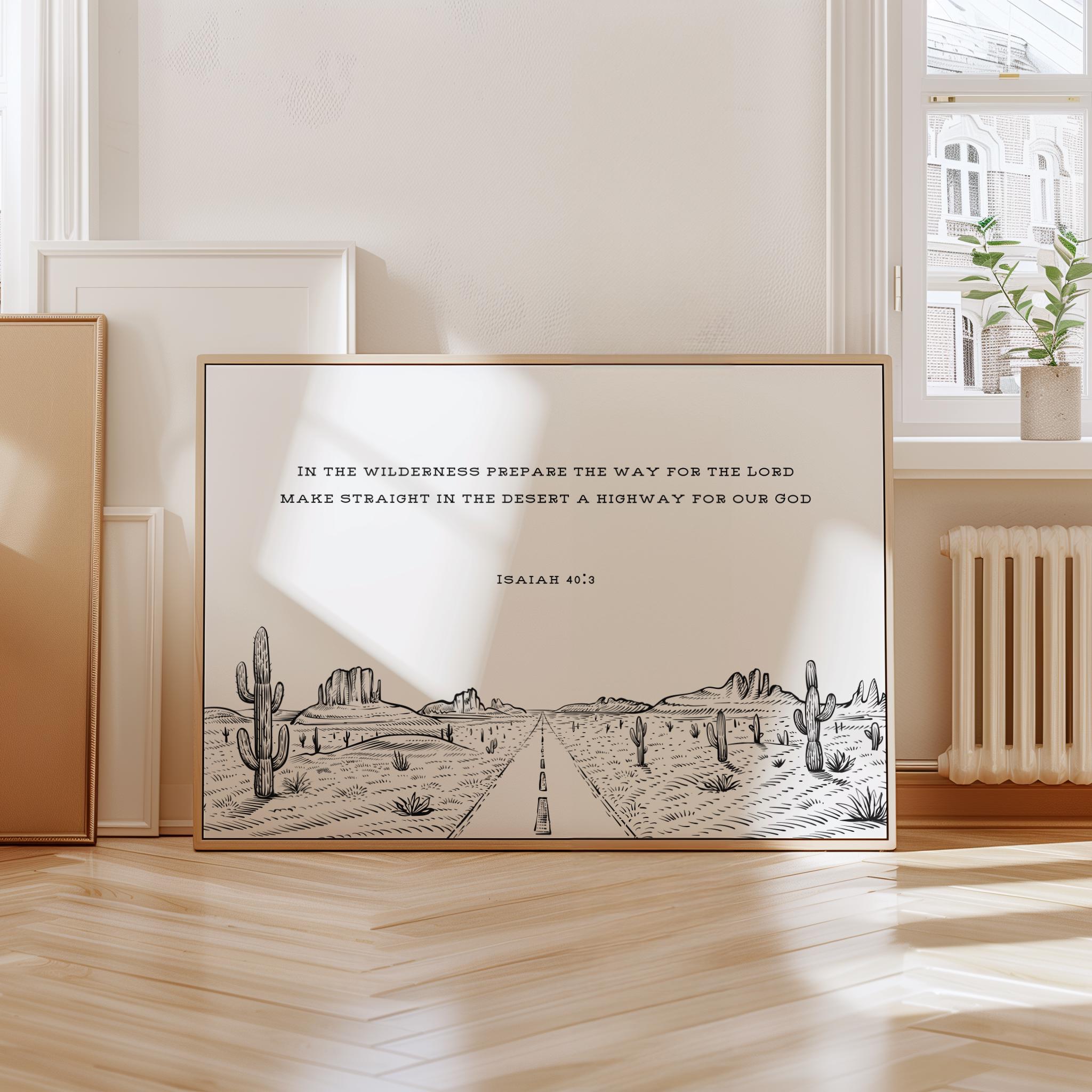 Desert Landscape Bible Verse Print Present for Home, Modern Christian ...