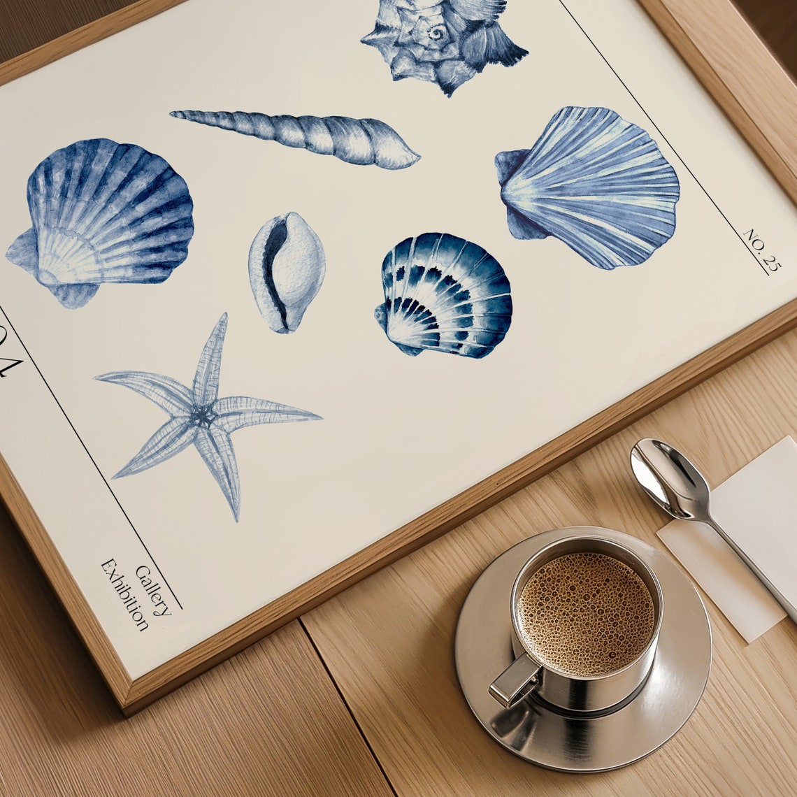 Blue Bible Art Modern Seashell Scripture Quote Print Beachy Faith Wall ...