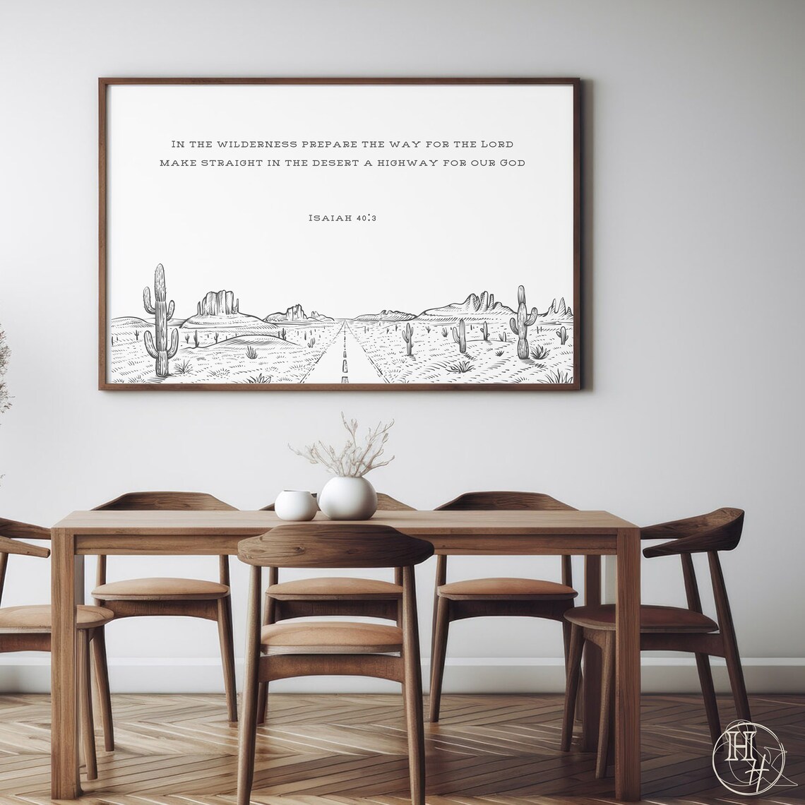 Desert Landscape Bible Verse Print Present for Home, Modern Christian ...