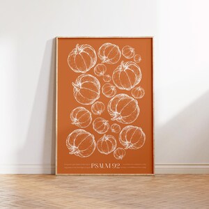 Modern Fall Christian Print Autumn Home Decor Pumpkin Wall Art Biblical ...
