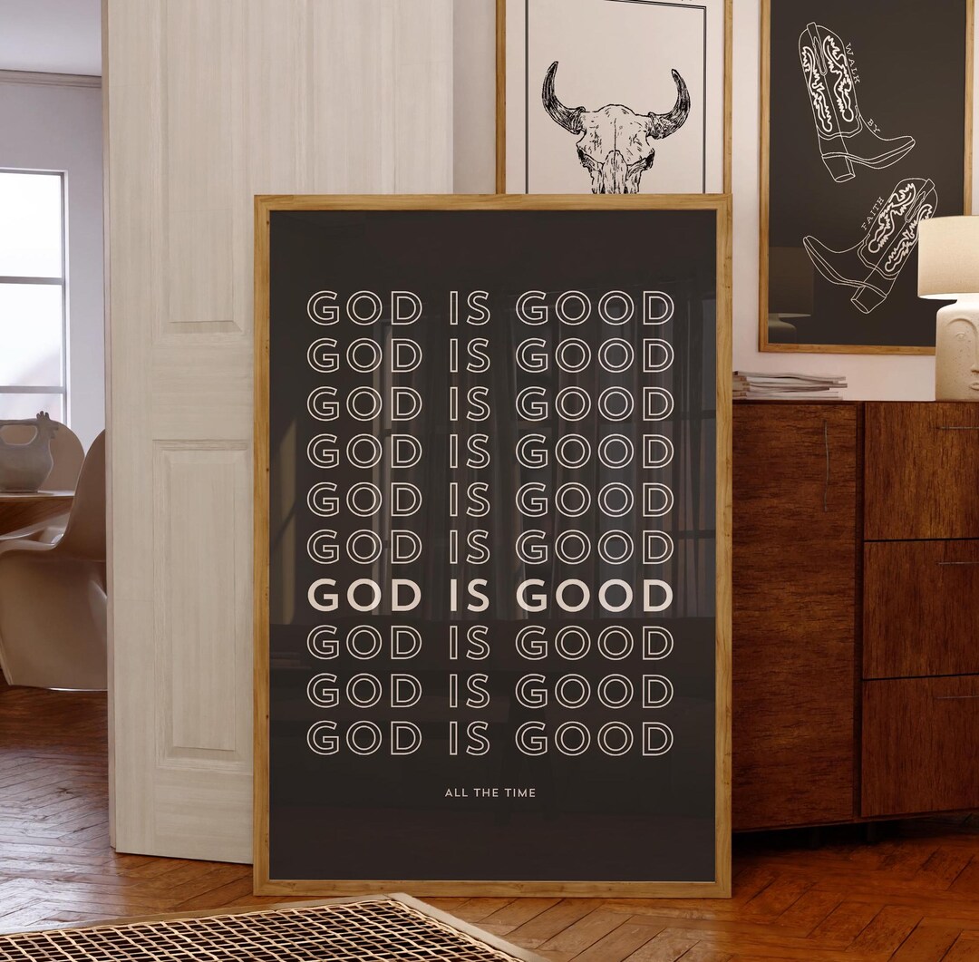 God is Good All the Time Retro Christian Poster B&W Wall Art Apartment ...