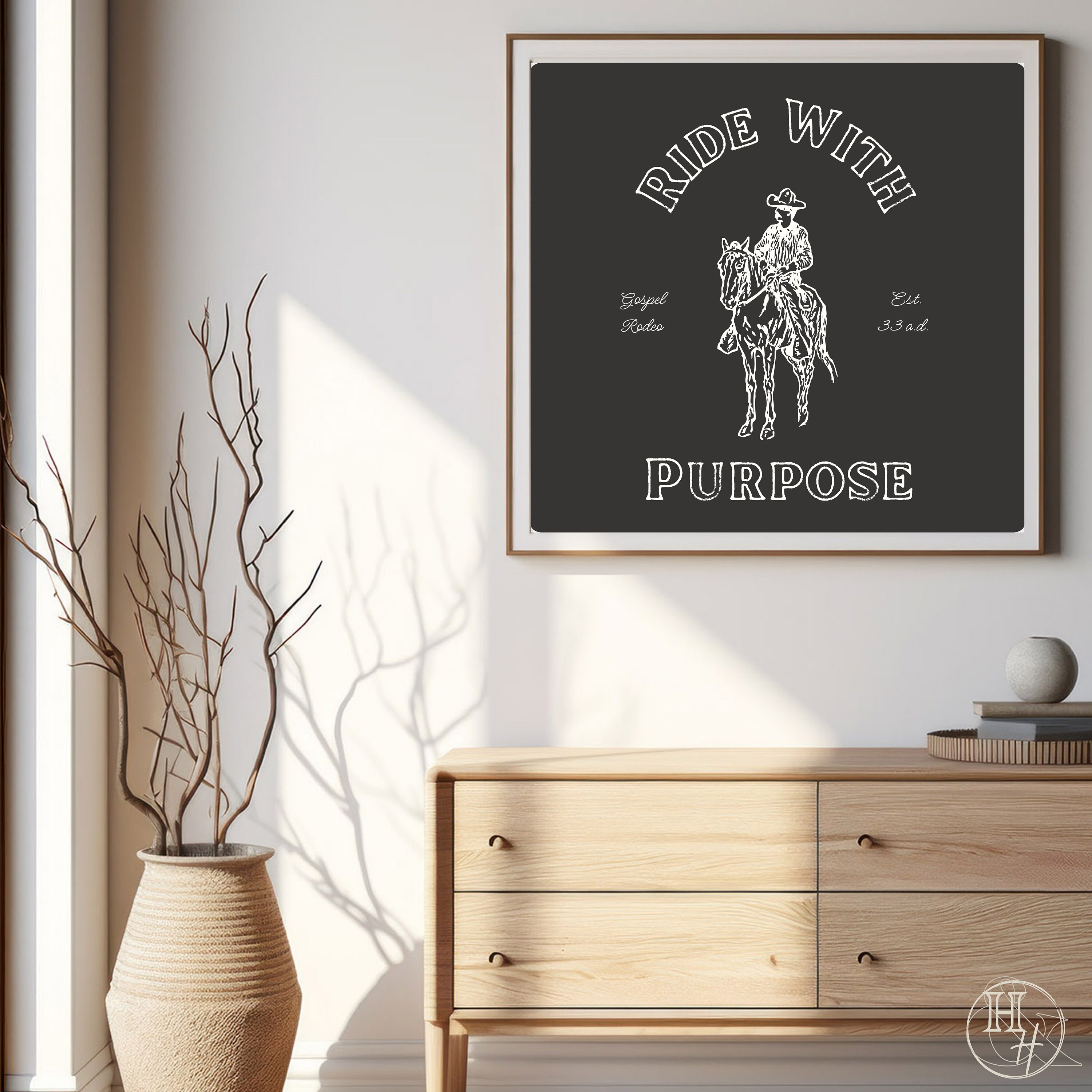 Christian Cowboy Vintage Poster, Western Wall Decor Bible Verse Print ...