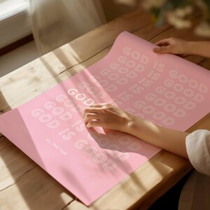 Pink Bible Verse Print Aesthetic Christian Girl Room Decor Trendy Jesus ...