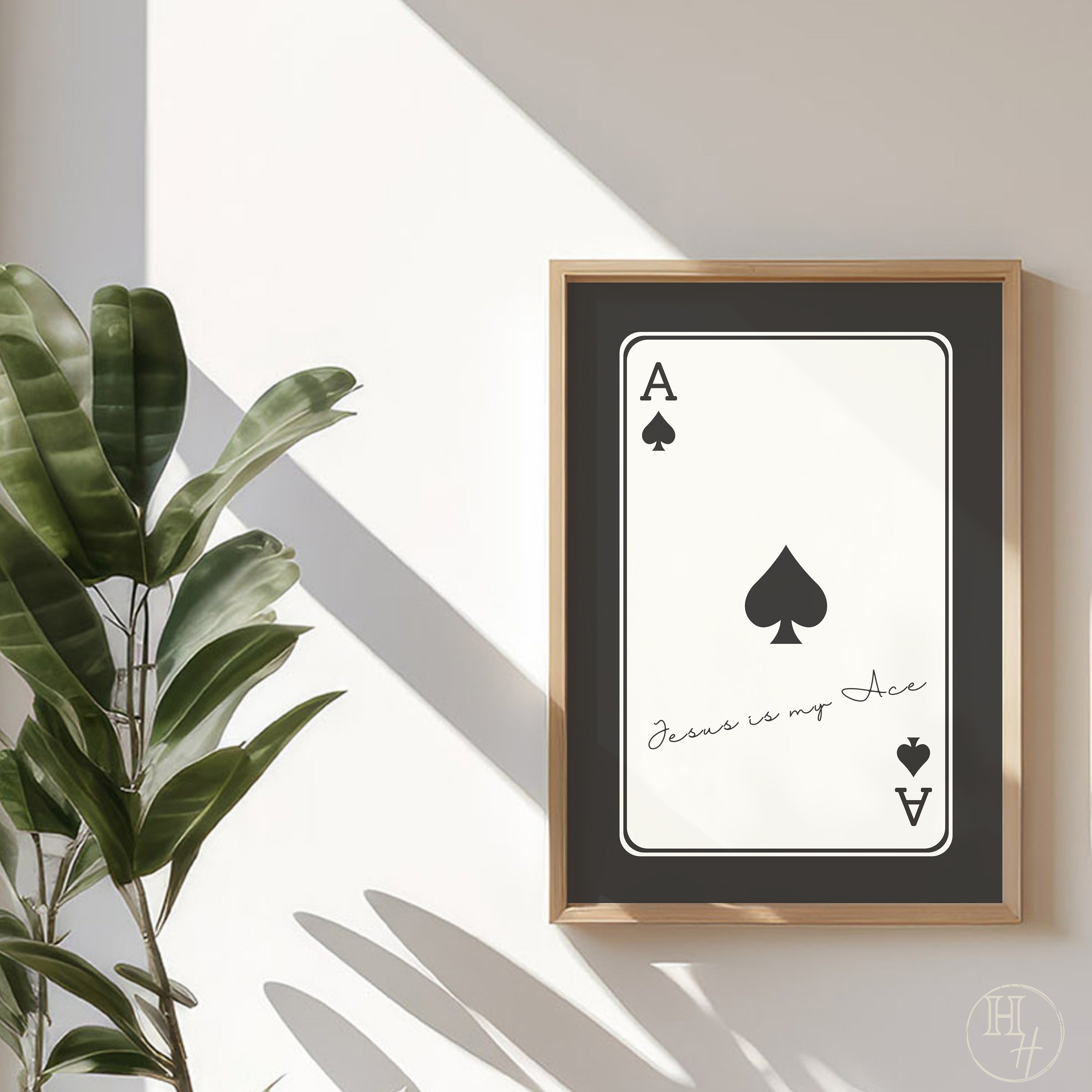 Christian Playing Card Poster Apartment Decor, Jesus Printable Wall Art ...