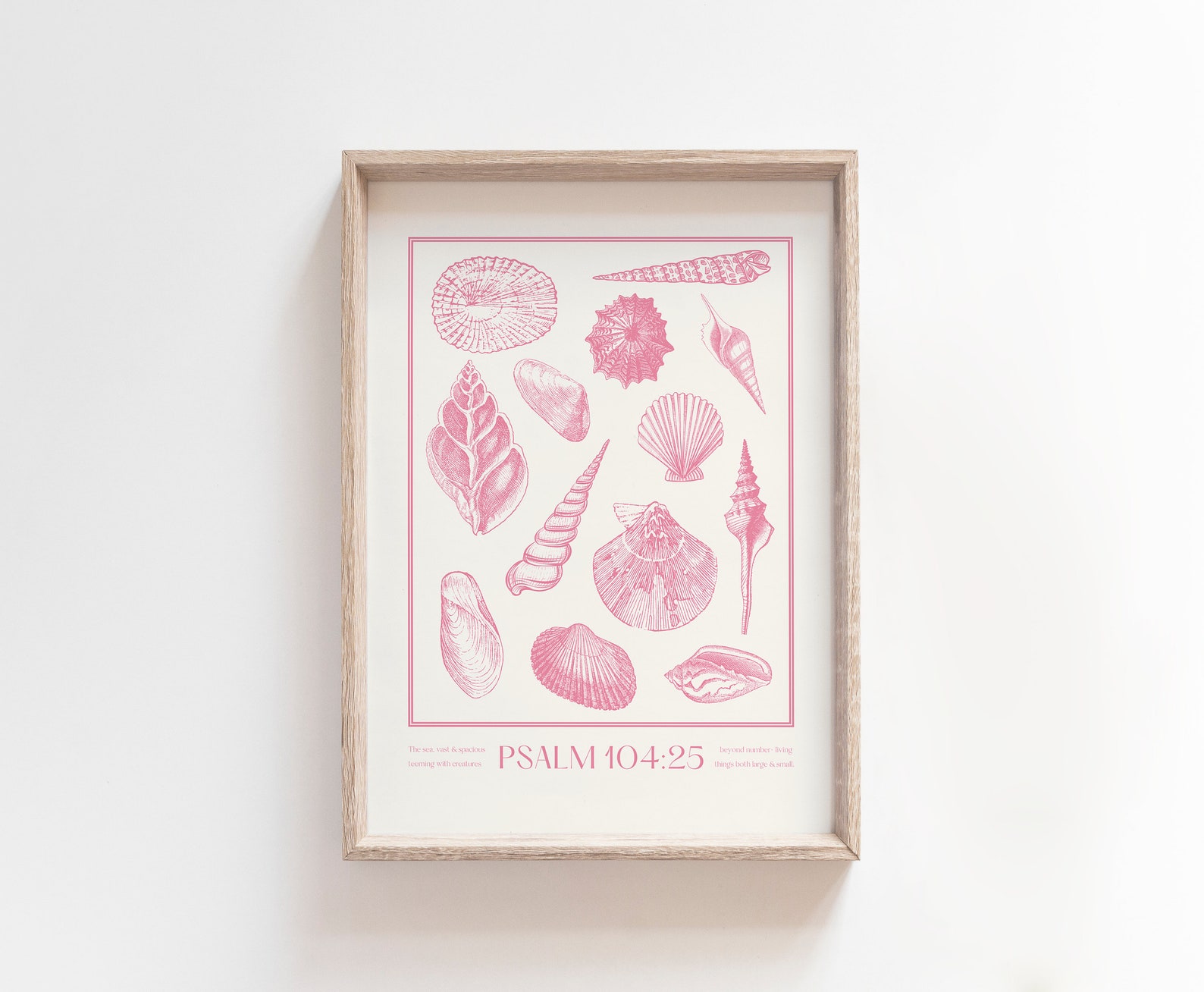 Pink Christian Poster Set Printable Scripture Wall Art Beachy Bedroom ...