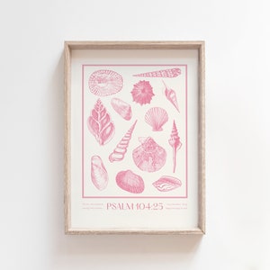 Pink Christian Poster Set Printable Scripture Wall Art Beachy Bedroom ...