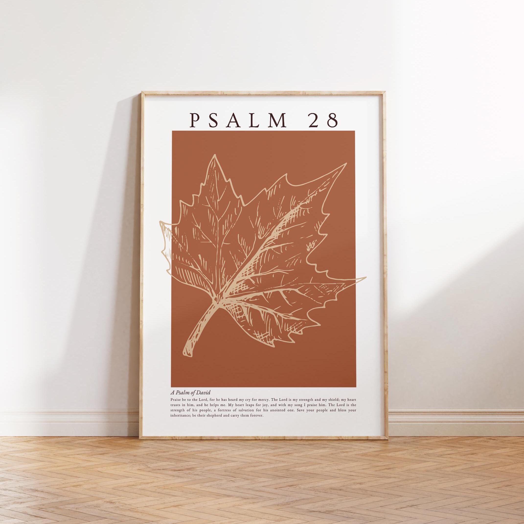 Modern Fall Scripture Art Autumn Leaf Bible Sketch Elegant Psalms ...