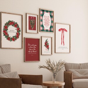 Modern Christian Christmas Gallery Wall Set of 6 Bible Verse Holiday ...