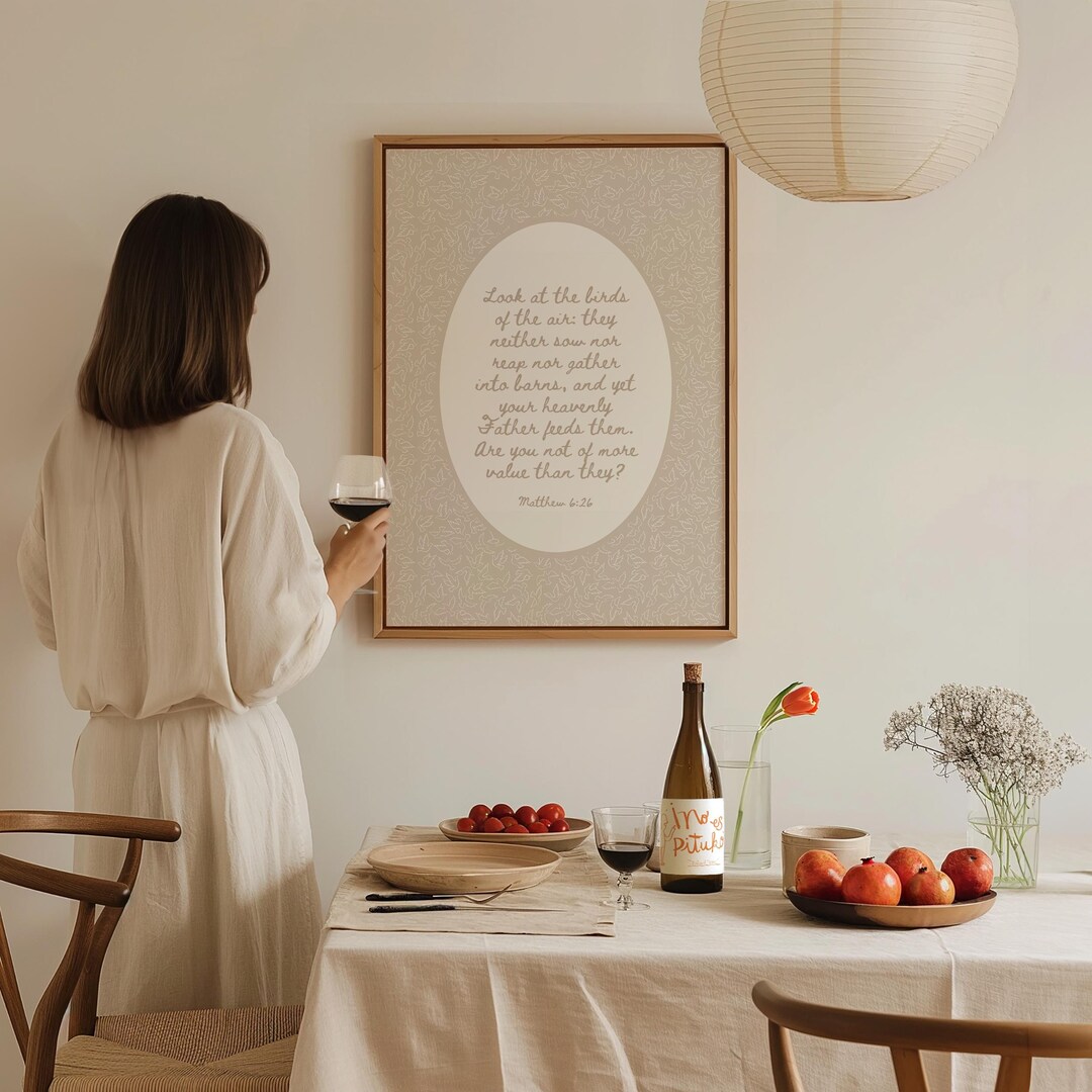 Birds of the Air Bible Verse Poster Modern Scripture Printable Art ...