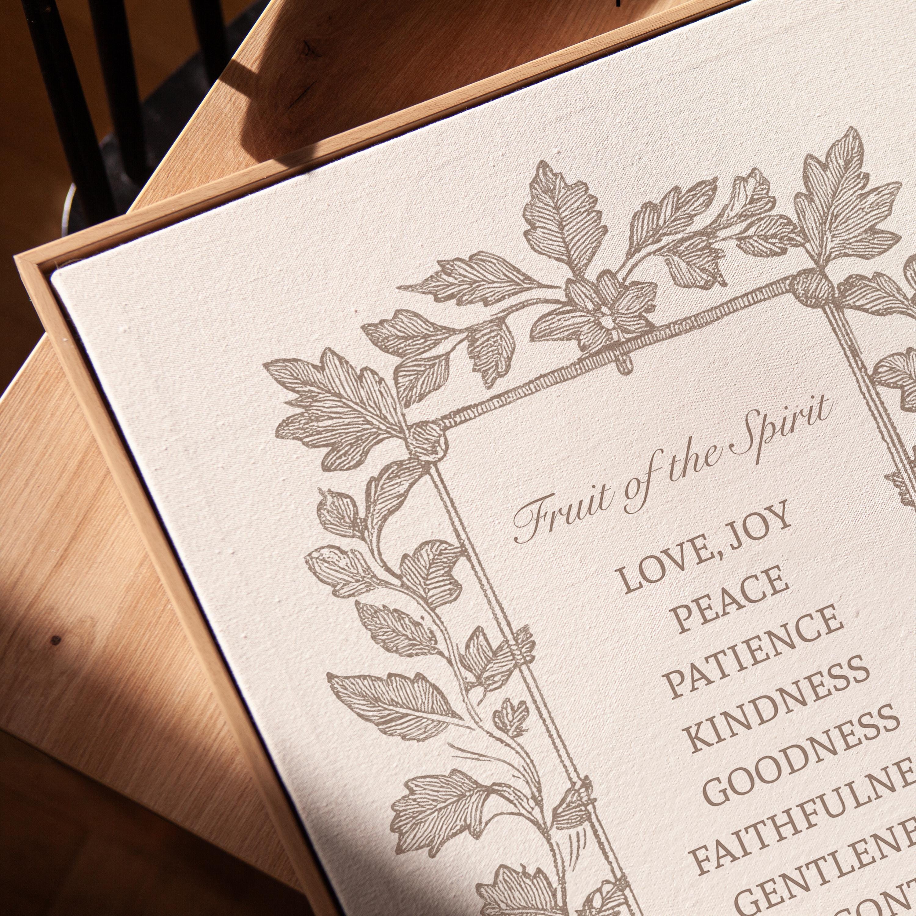 Vintage Fruit of the Spirit Wall Art Neutral Bible Verse Print Modern ...
