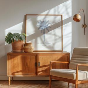 Palm Tree Bible Verse Poster Coastal Christian Artwork Peaceful ...