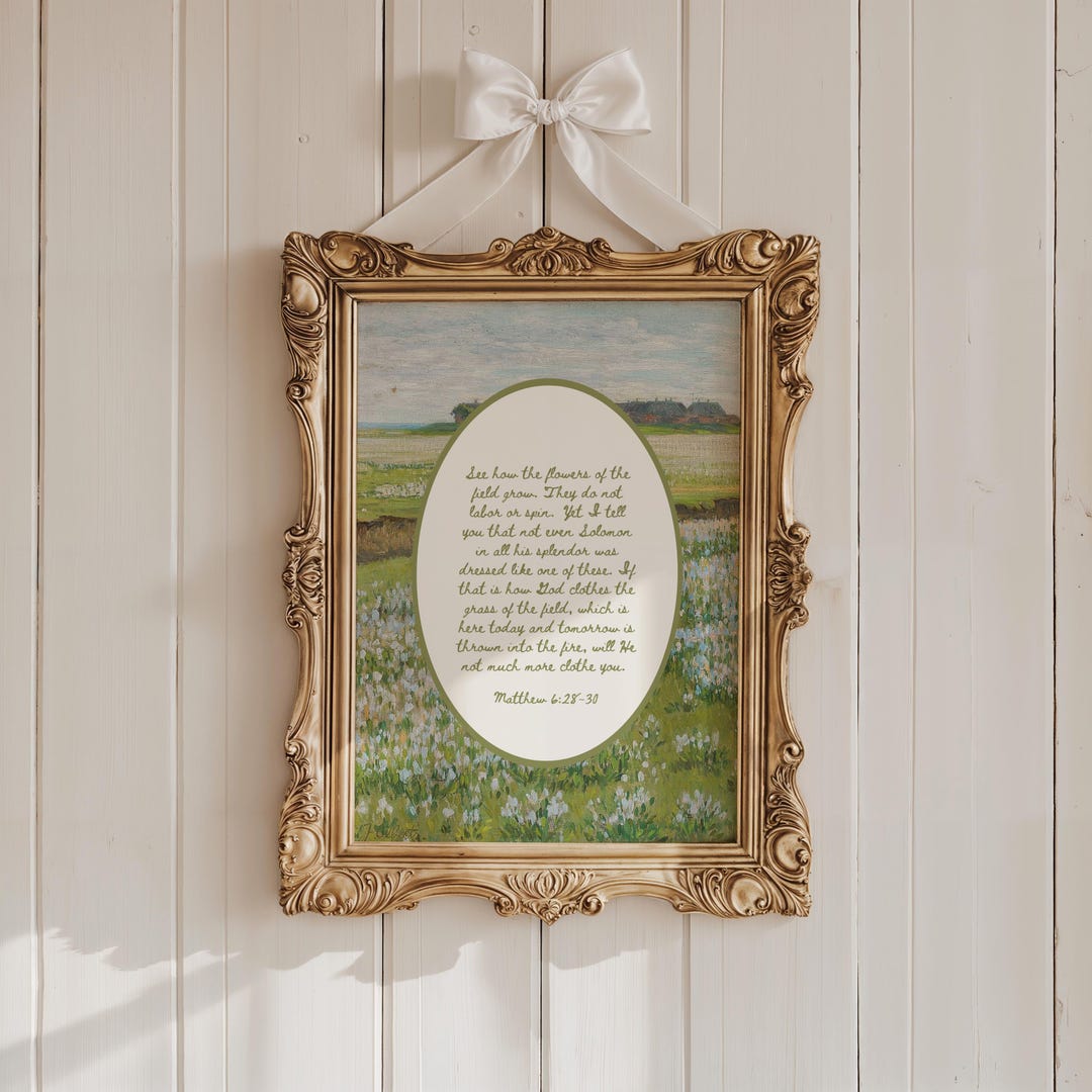 Sermon on the Mount See How the Flowers Grow Bible Verse Print Flower ...