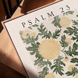 Colorful Christian Floral Wall Art Yellow Dandelion Print Vintage ...