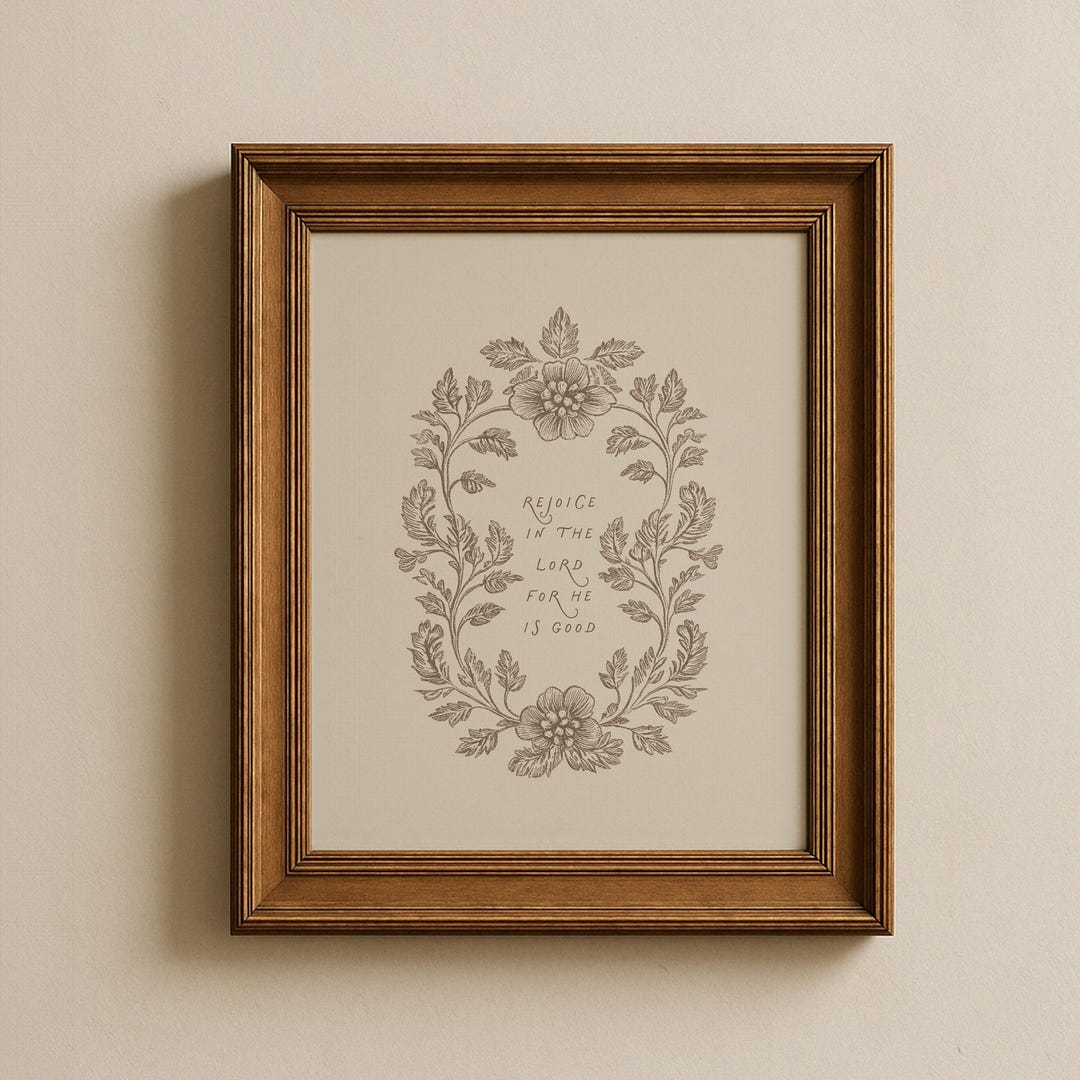 Vintage Christian Artwork Rejoice in the Lord for He is Good Hand ...