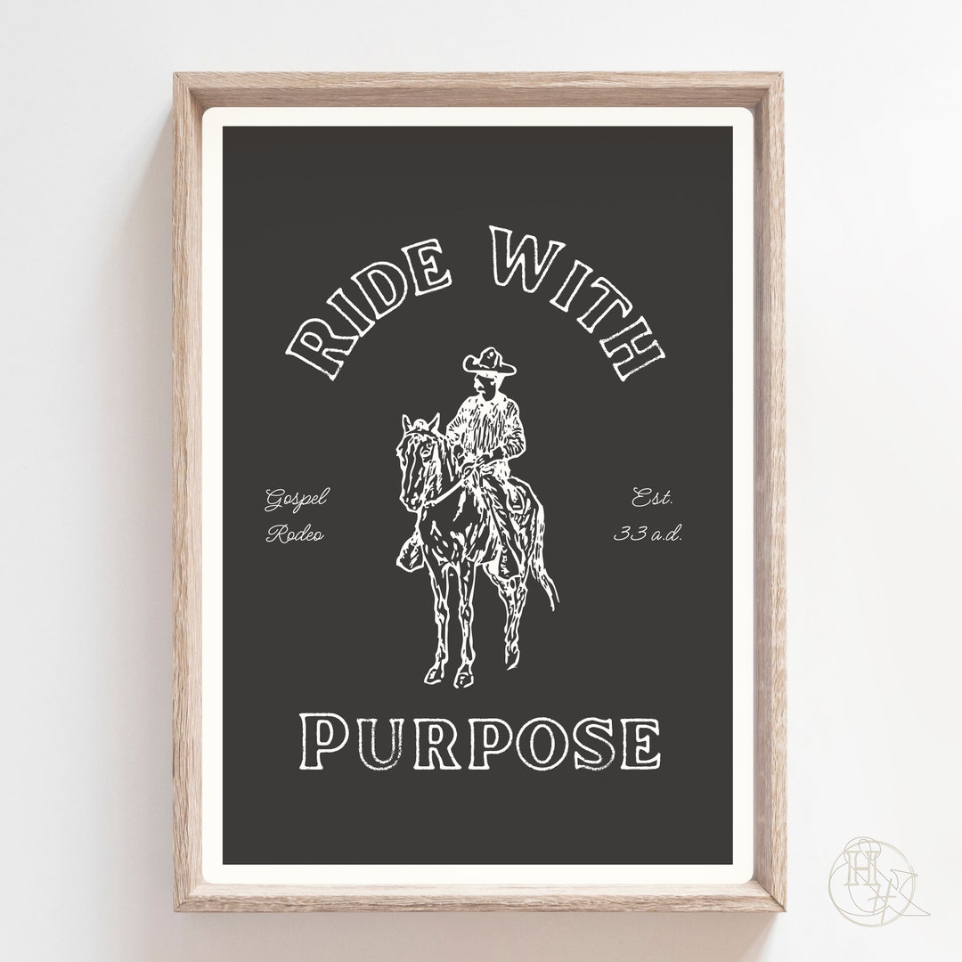 Christian Cowboy Vintage Poster, Western Wall Decor Bible Verse Print ...