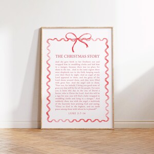 Jesus's Birth Story Christmas Print Modern Nativity Bible Verse Poster ...
