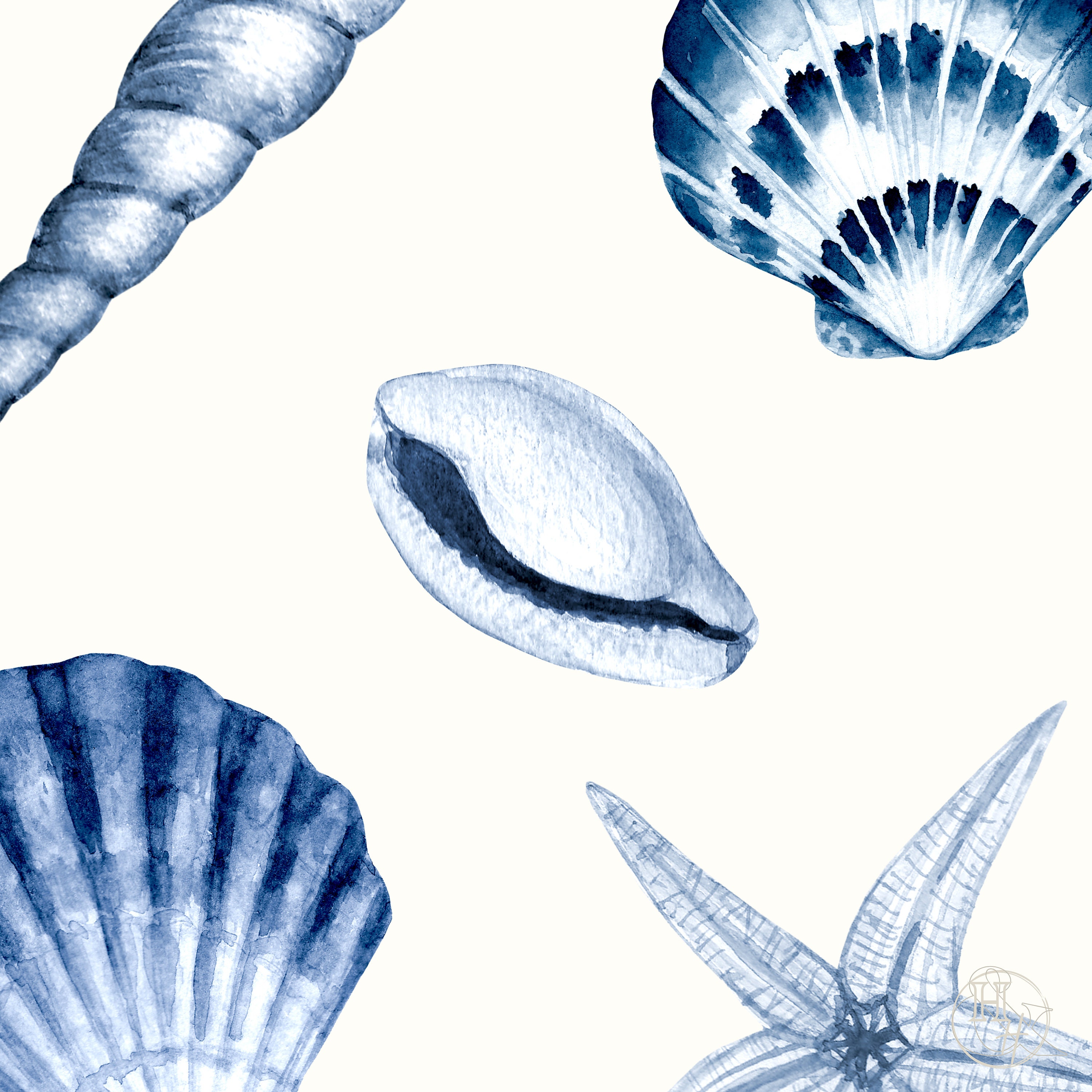 Blue Bible Art Modern Seashell Scripture Quote Print, Beachy Faith Wall ...