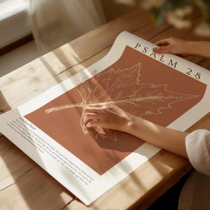 Modern Fall Scripture Art Autumn Leaf Bible Sketch Elegant Psalms ...