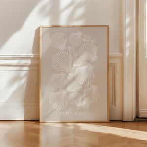 Neutral Beachy Modern Christian Wall Art, Trendy Seashell Poster ...