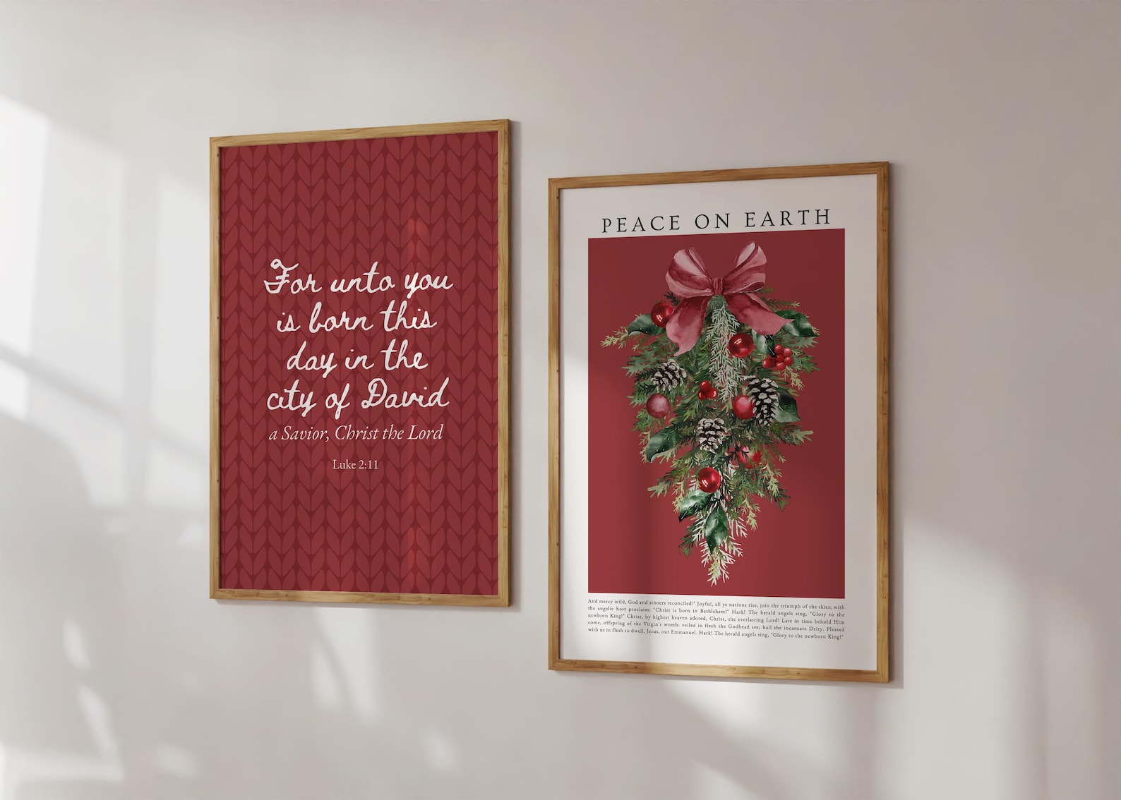 Modern Christian Christmas Gallery Wall Set of 6 Bible Verse Holiday ...