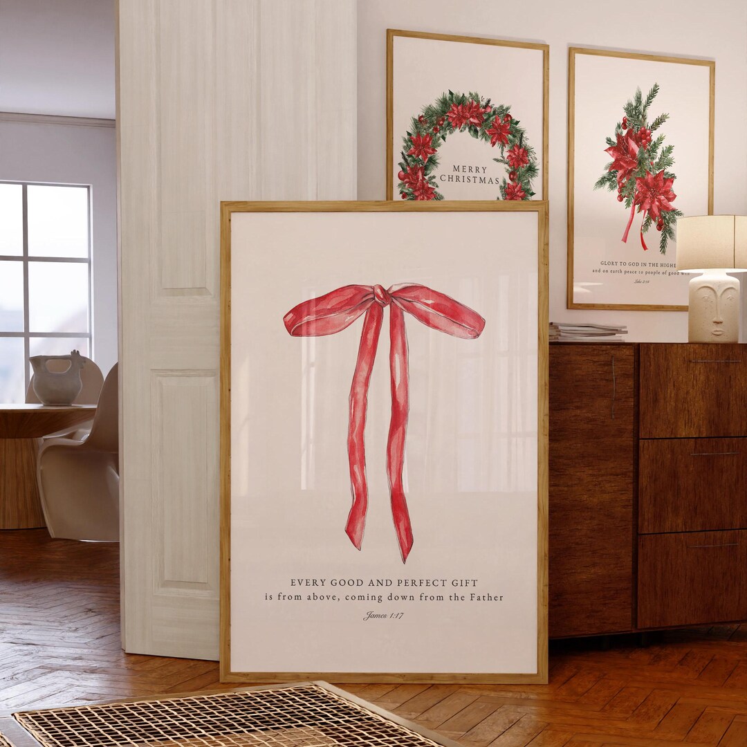 Every Good and Perfect Gift is From Above Minimalist Holiday Decor Red ...